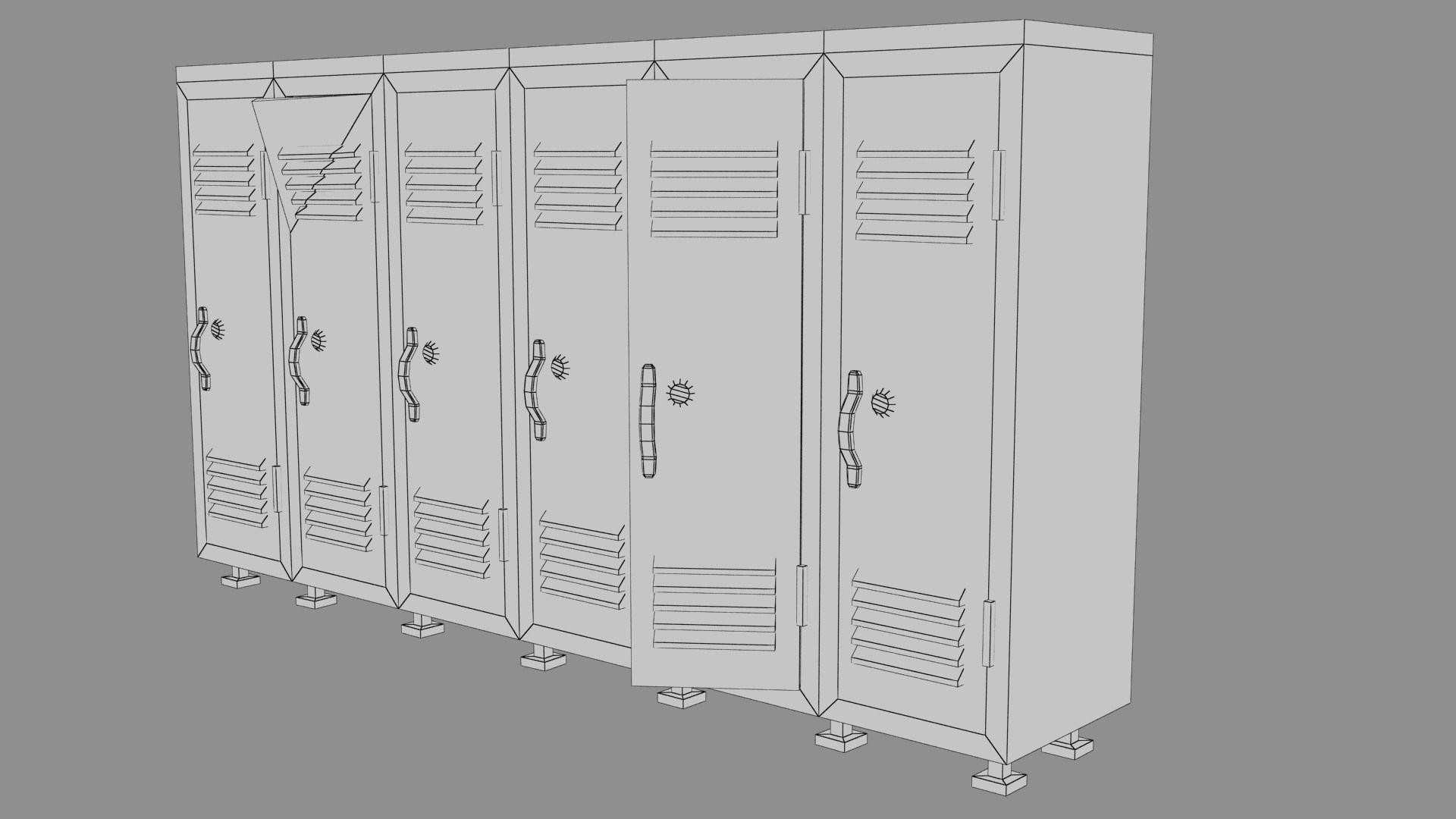 3D model Stylized Lockers VR / AR / low-poly | CGTrader