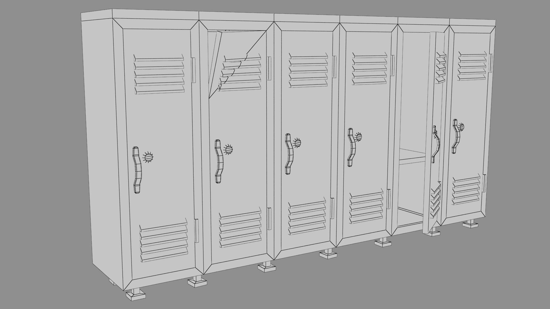 3D model Stylized Lockers VR / AR / low-poly | CGTrader