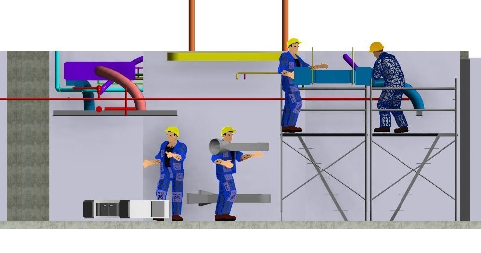 MS-02-METHOD STATEMENT OF FCU SYSTEM AND AIR DUCT 3D MODEL 3D model ...