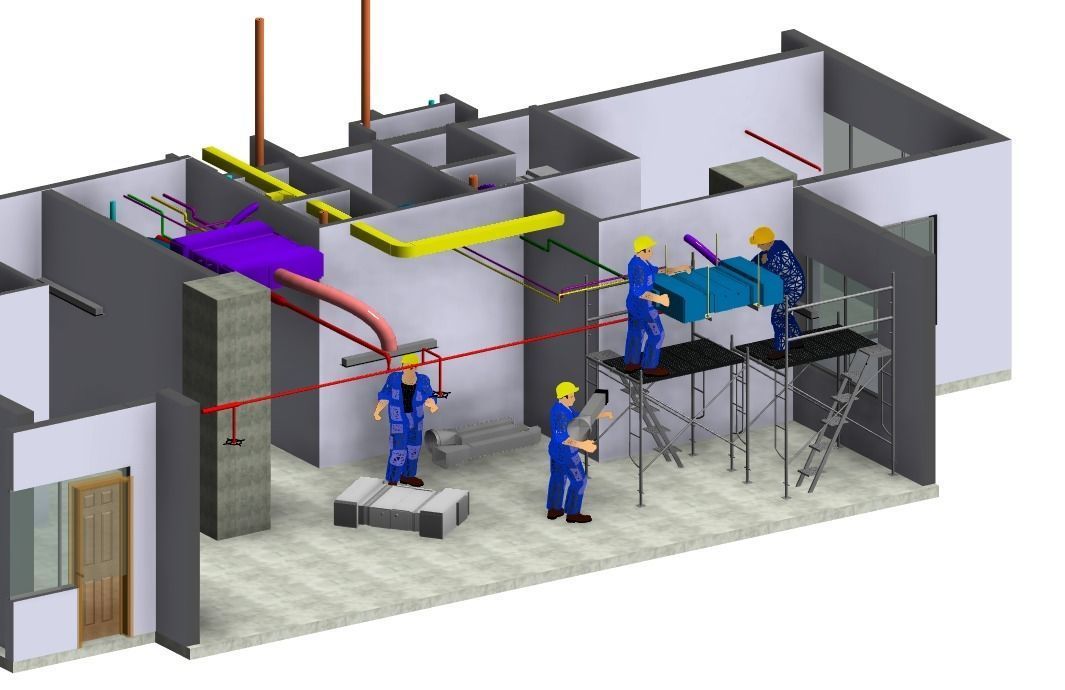 MS-02-METHOD STATEMENT OF FCU SYSTEM AND AIR DUCT 3D MODEL 3D model ...