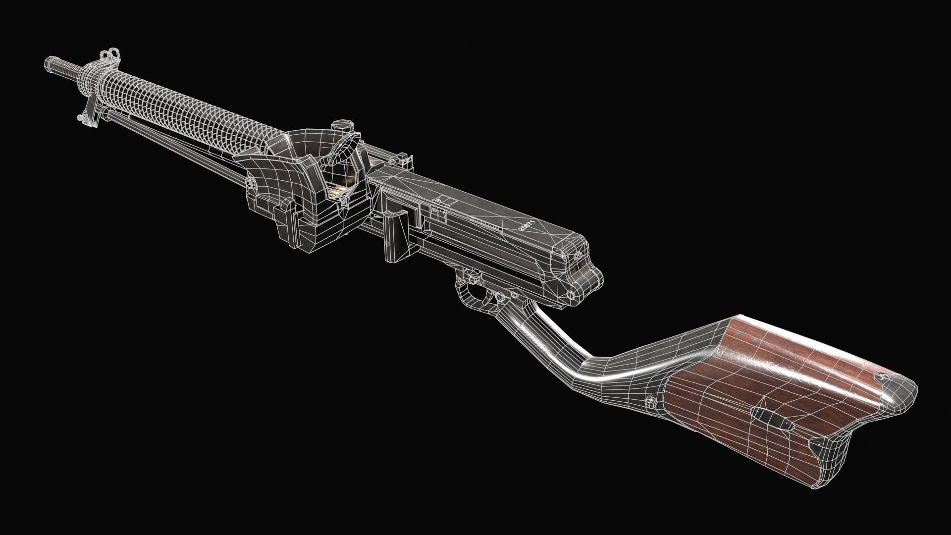 3D model Nambu Type 11 light machine gun VR / AR / low-poly | CGTrader