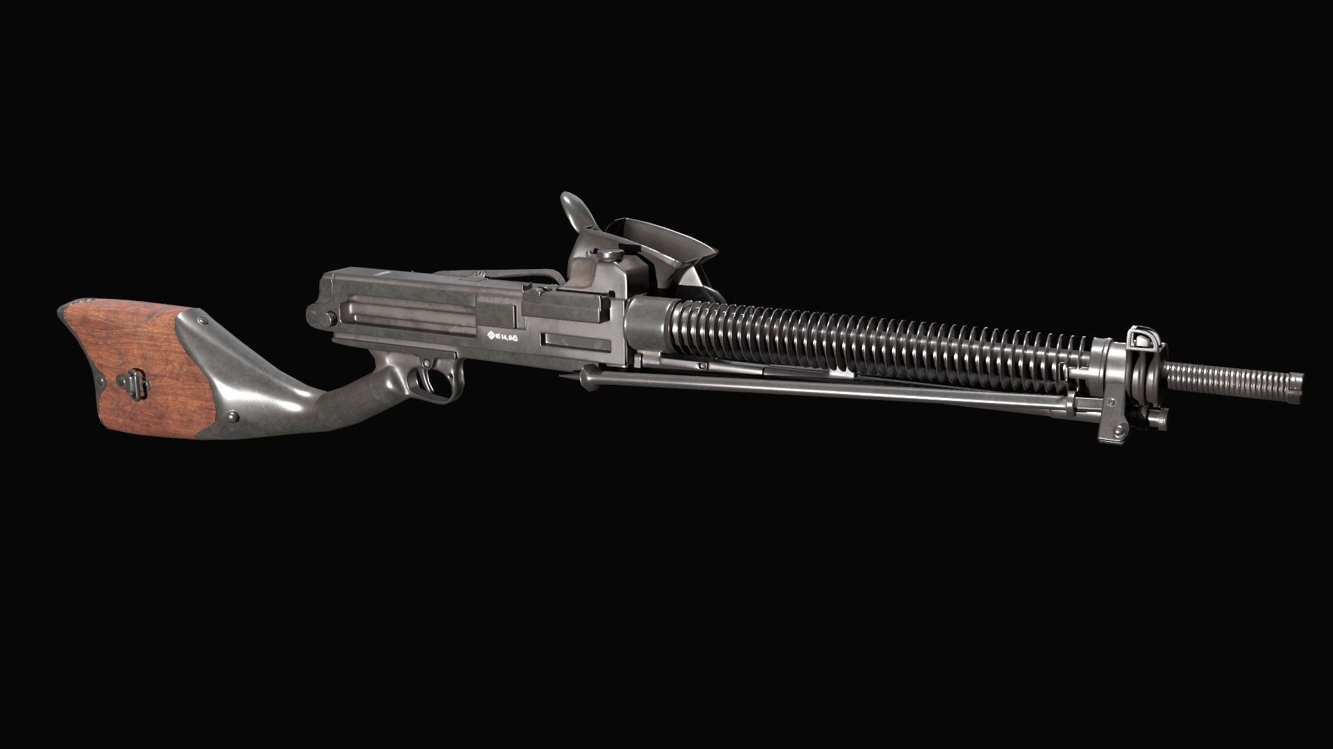 3D model Nambu Type 11 light machine gun VR / AR / low-poly | CGTrader