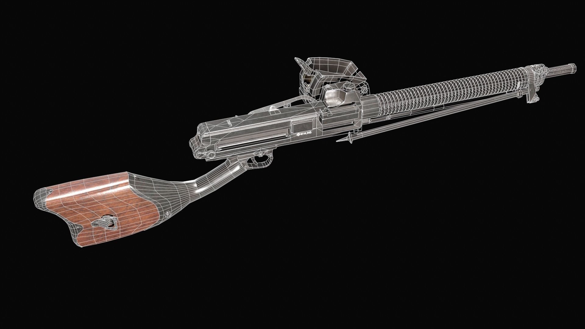 3D model Nambu Type 11 light machine gun VR / AR / low-poly | CGTrader