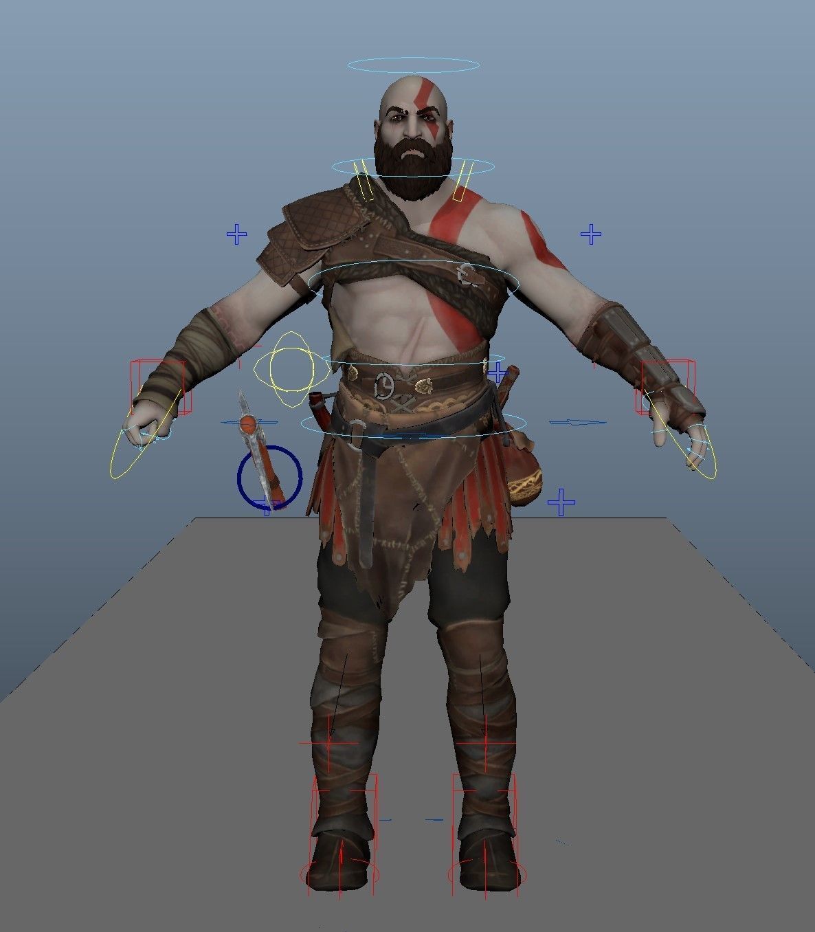 Rig Kratos from God of war 3D model rigged | CGTrader