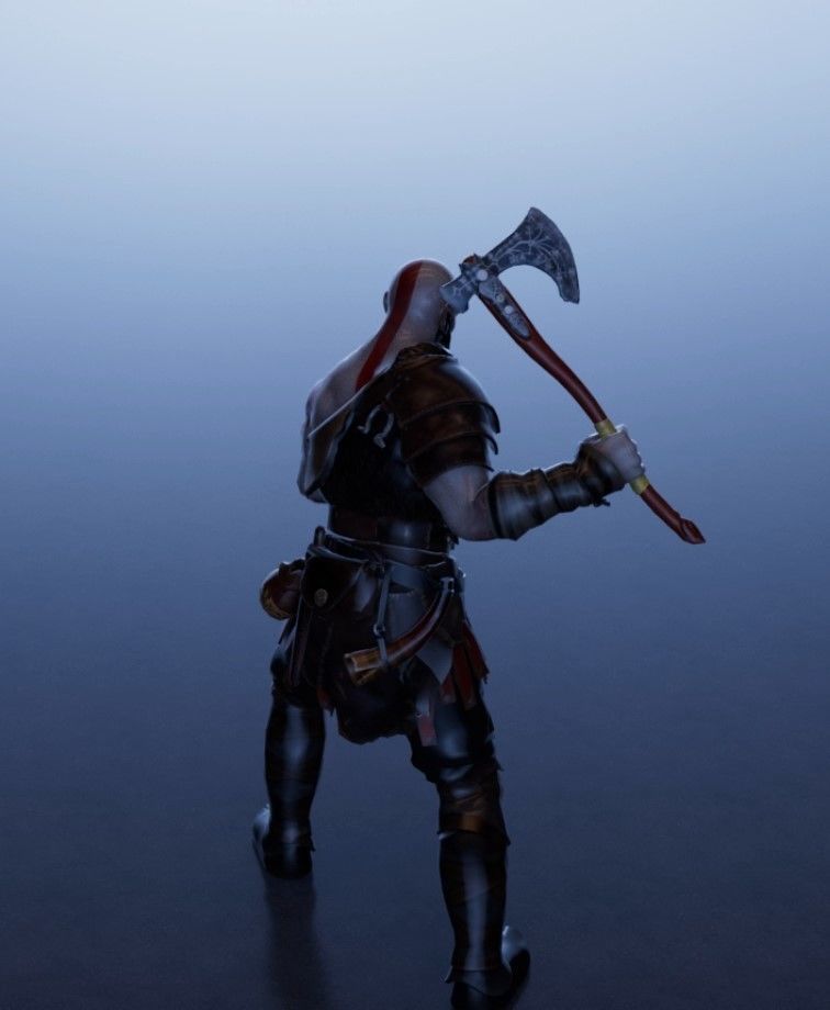 Rig Kratos from God of war 3D model rigged | CGTrader