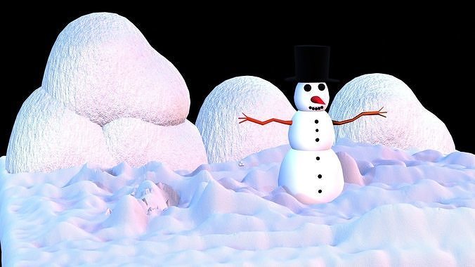 3D model SNOWMAN in snow VR / AR / low-poly animated | CGTrader
