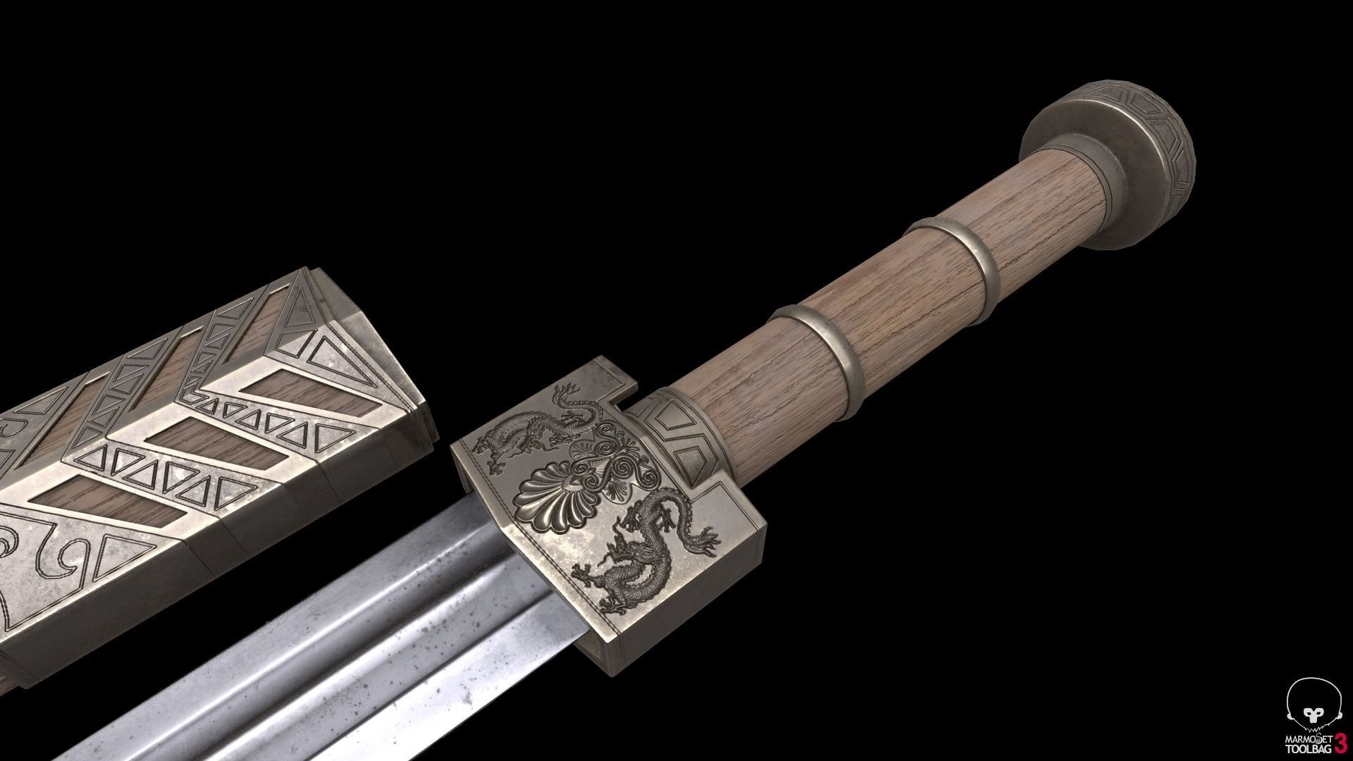 3D model Ancient Chinese Jian Sword VR / AR / low-poly | CGTrader
