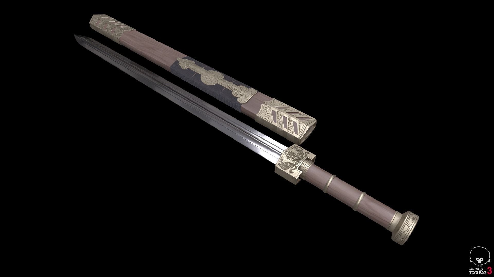 3D model Ancient Chinese Jian Sword VR / AR / low-poly | CGTrader