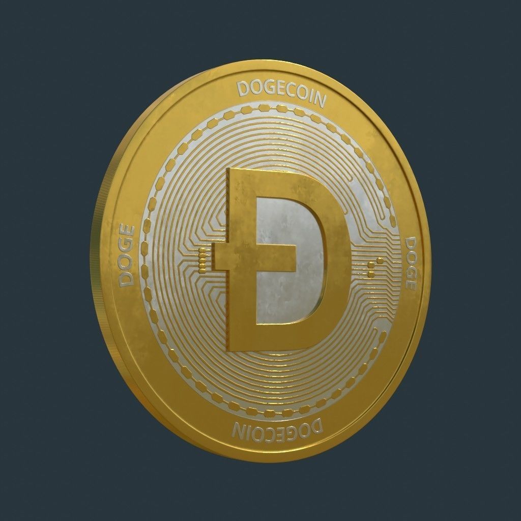 Dogecoin DOGE - Cryptocurrency Coin 3D model | CGTrader