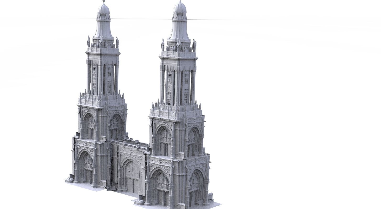 Gothic Cathedral towers 3d model 3D model | CGTrader