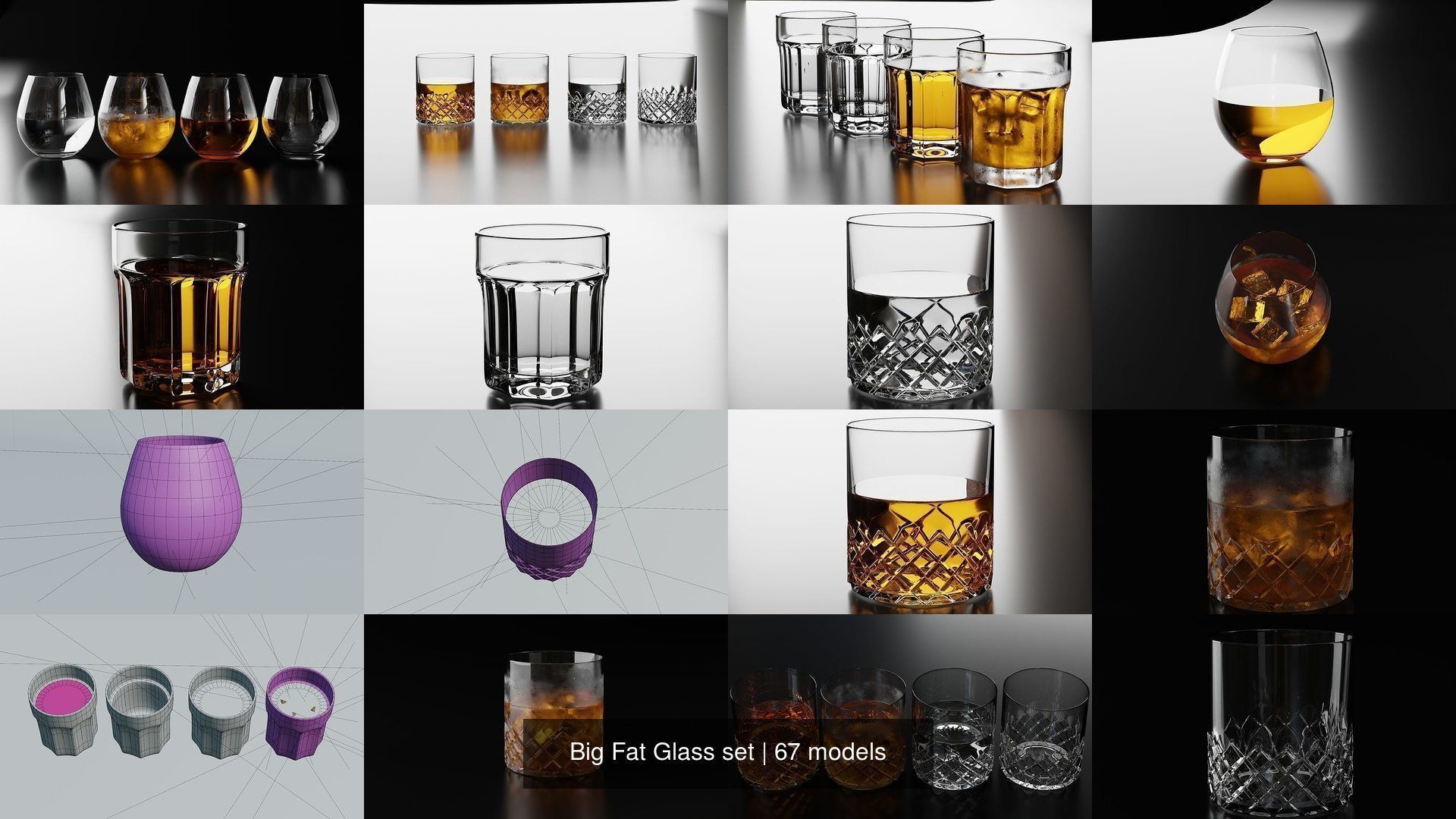 Big Fat Glass set 3D Model Collection | CGTrader
