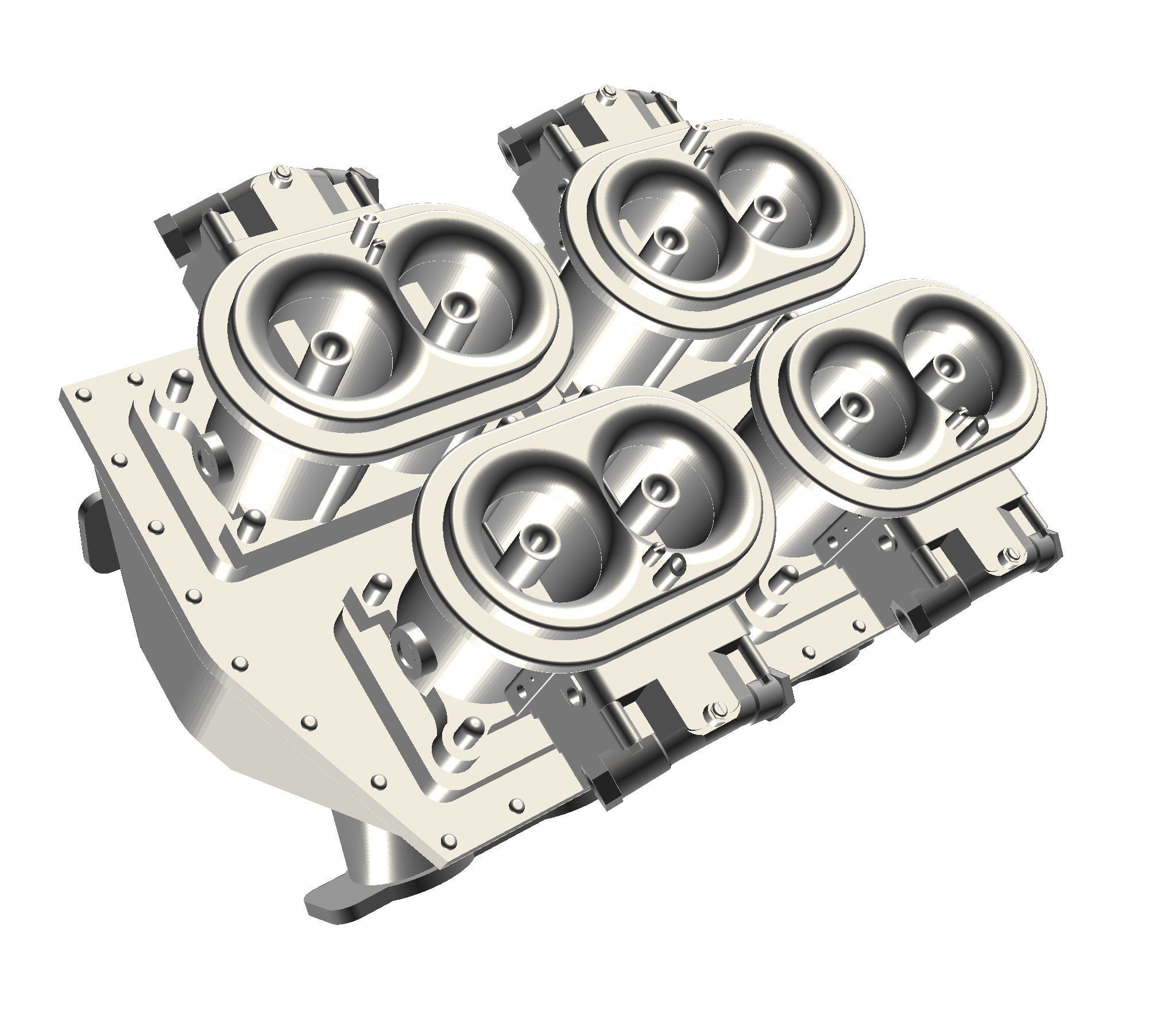 Pro Stock Tunnel Ram Intake with Split Dominator Carbs 3D model 3D ...
