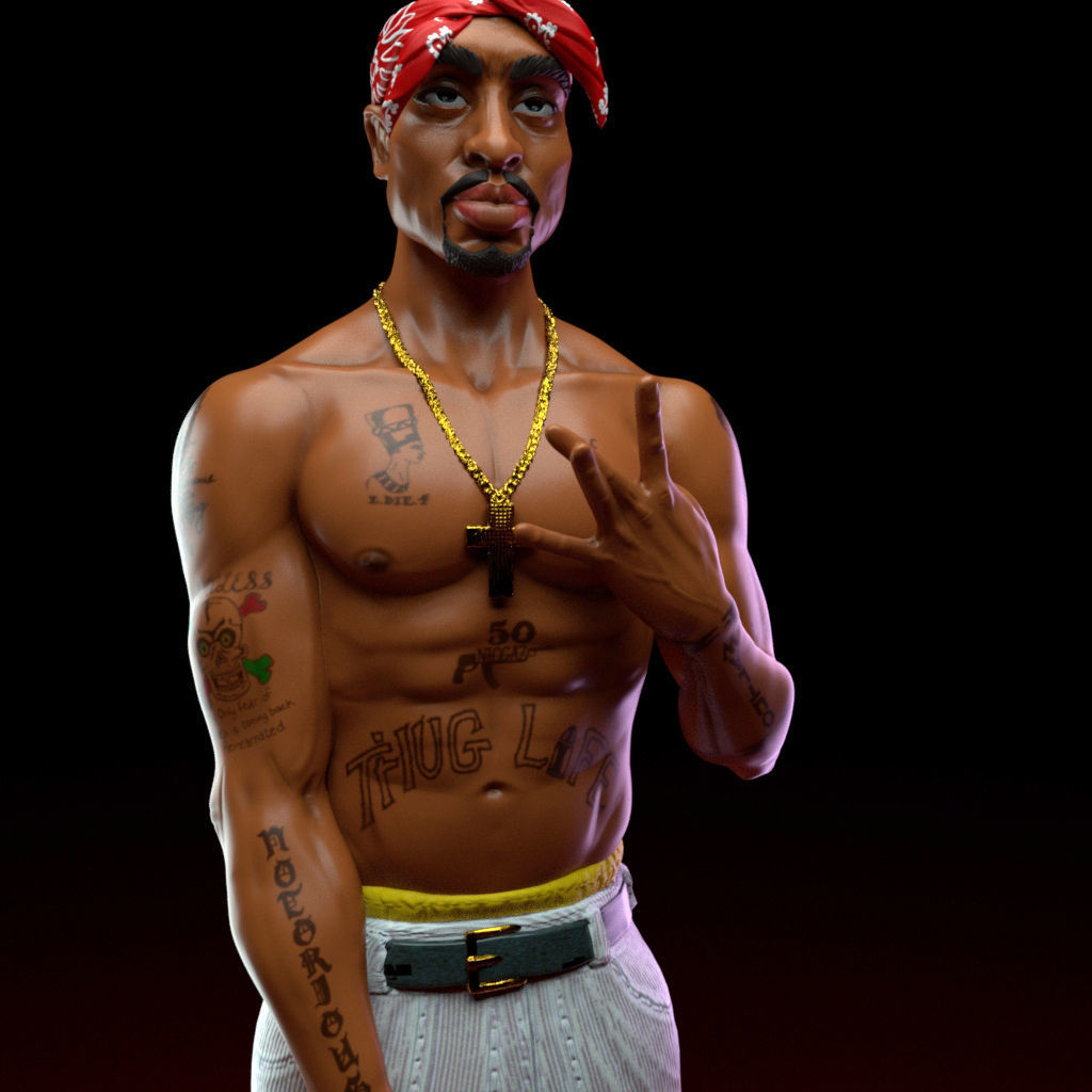 TuPac Shakur -THe Legend Of Rap- 25 cm 3D model 3D printable | CGTrader