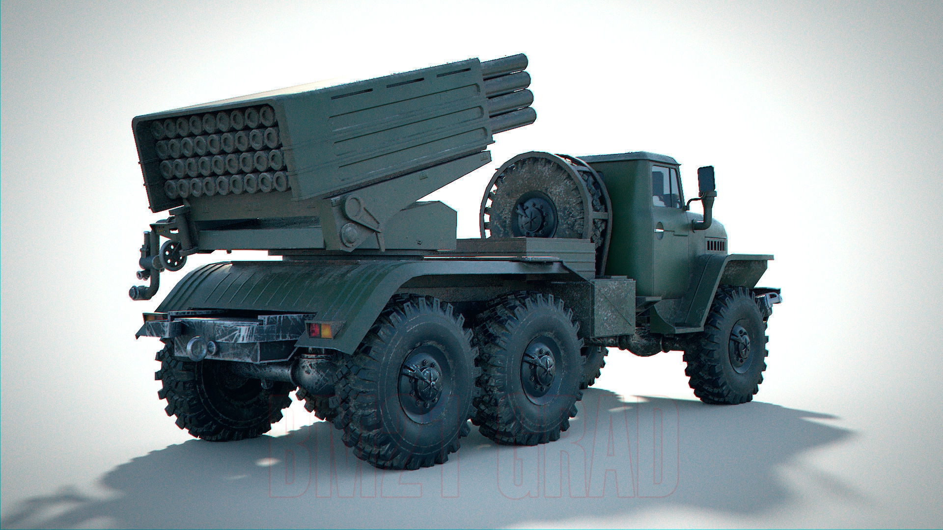 3D model BM-21 Grad Aged PBR VR / AR / low-poly | CGTrader