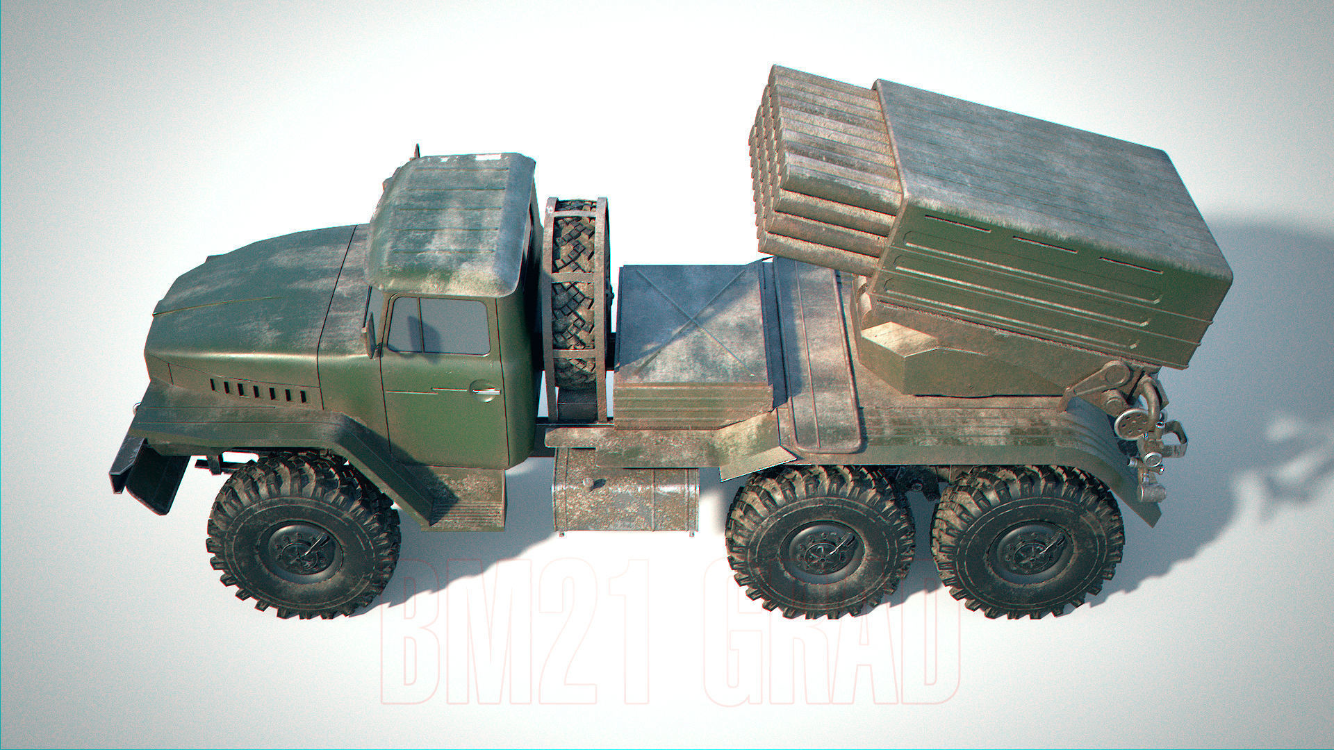 3D model BM-21 Grad Aged PBR VR / AR / low-poly | CGTrader