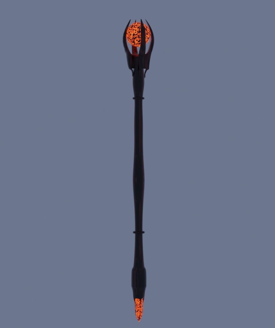 Battle Staff ready to use Fire Mages Staff 3D model | CGTrader