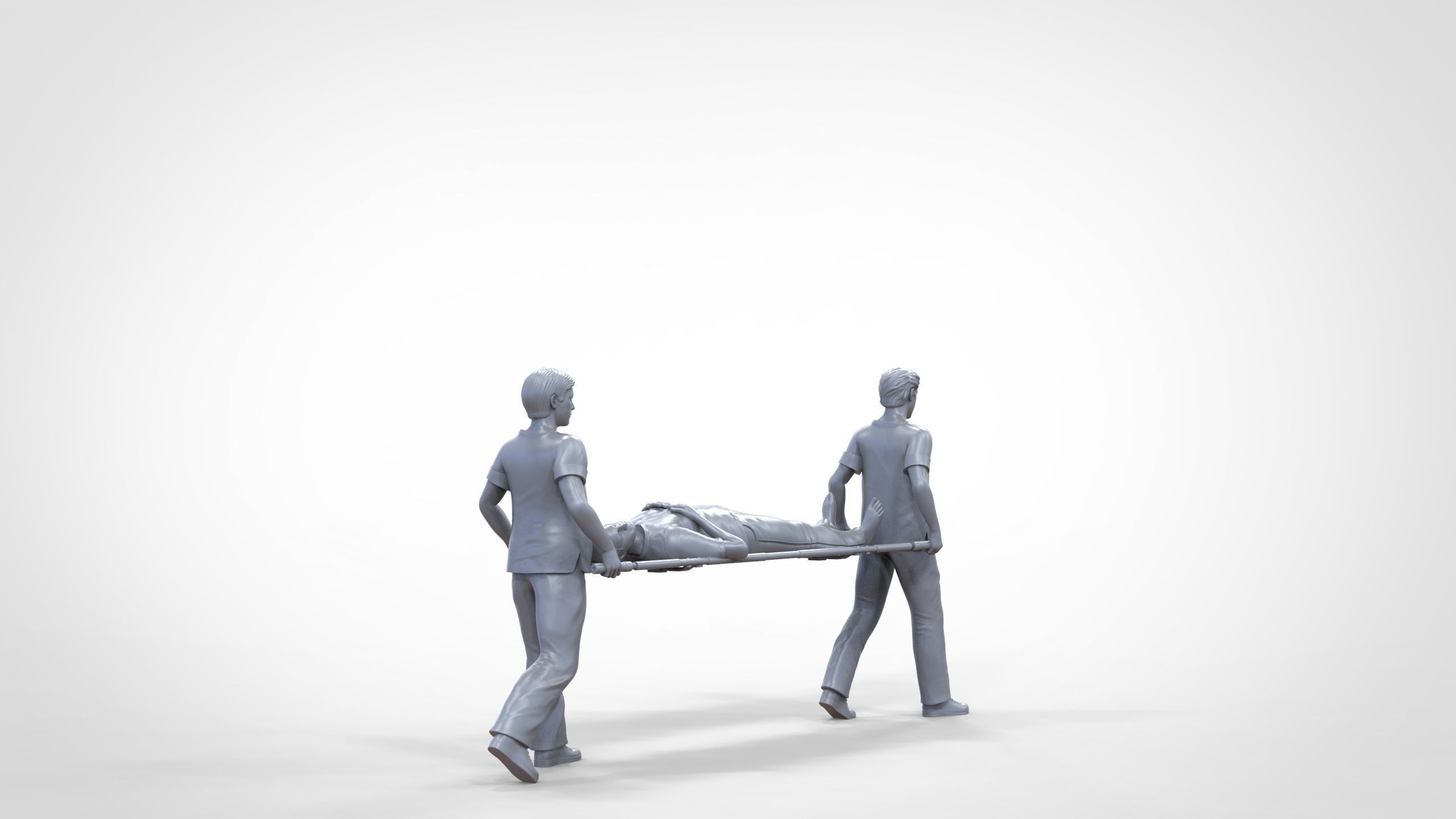 N1 Nurses Carrying a patient First Aid 3D model 3D printable | CGTrader