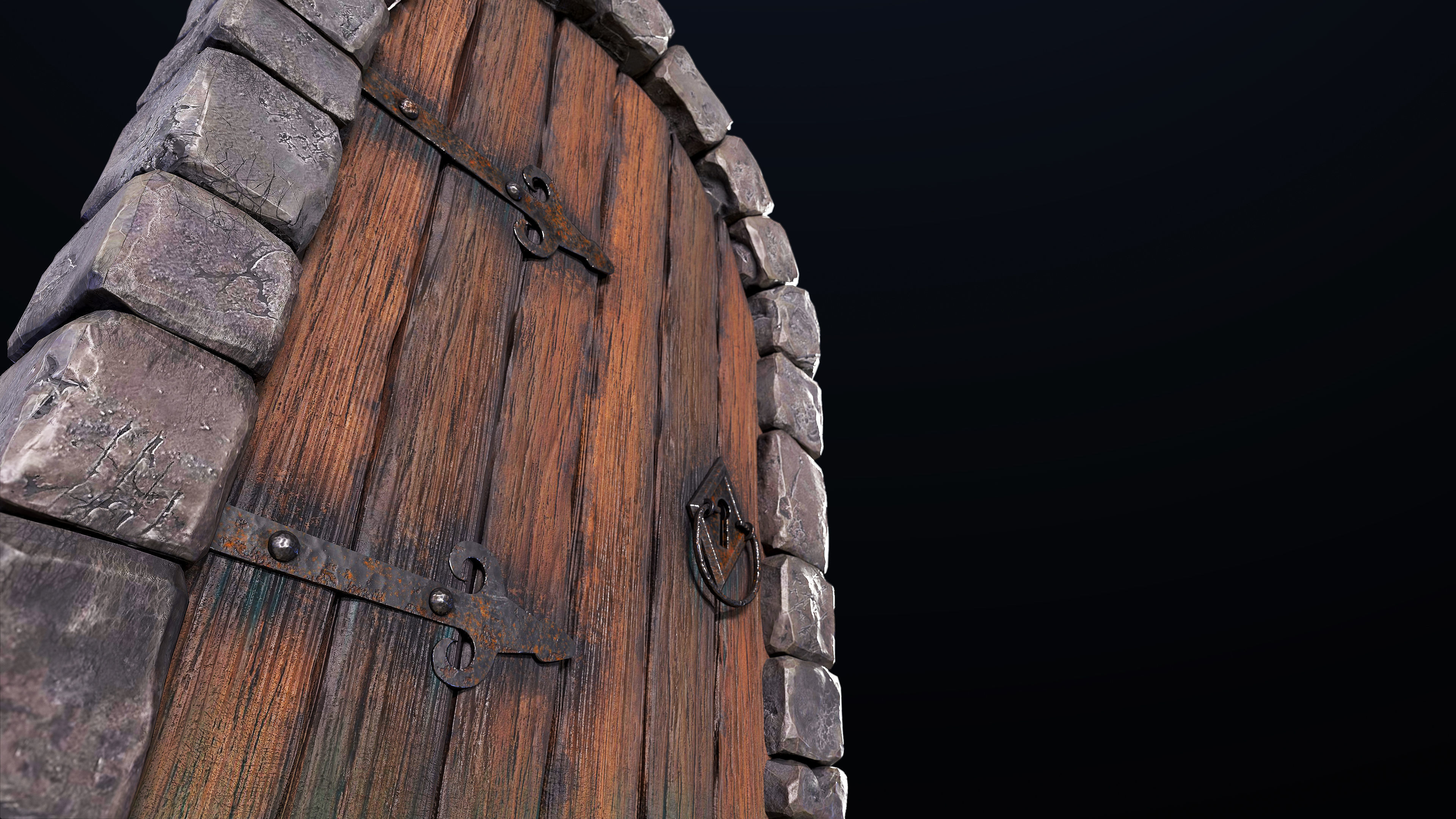 Medieval door free 3D model | CGTrader
