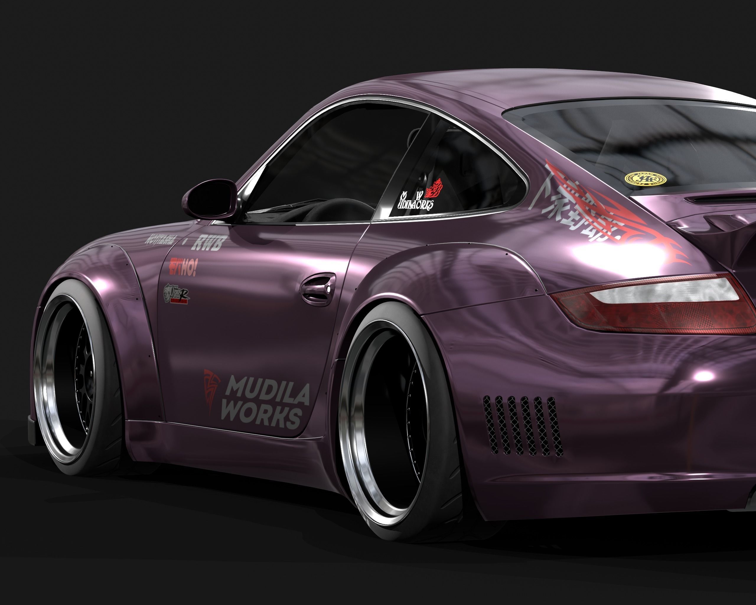 3D model RWB Widebody Kit for Porsche 911 997 VR / AR / low-poly | CGTrader
