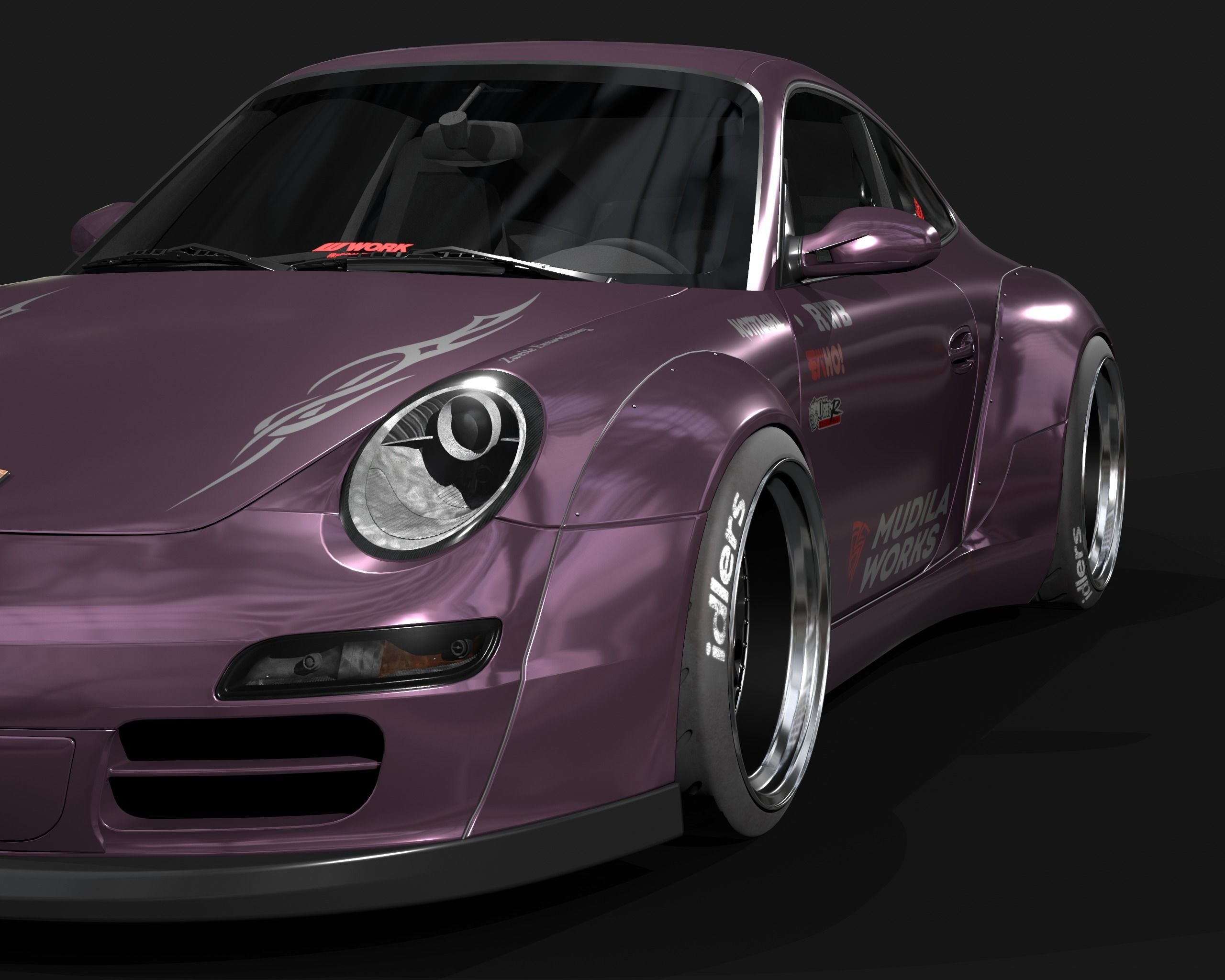 3D model RWB Widebody Kit for Porsche 911 997 VR / AR / low-poly | CGTrader