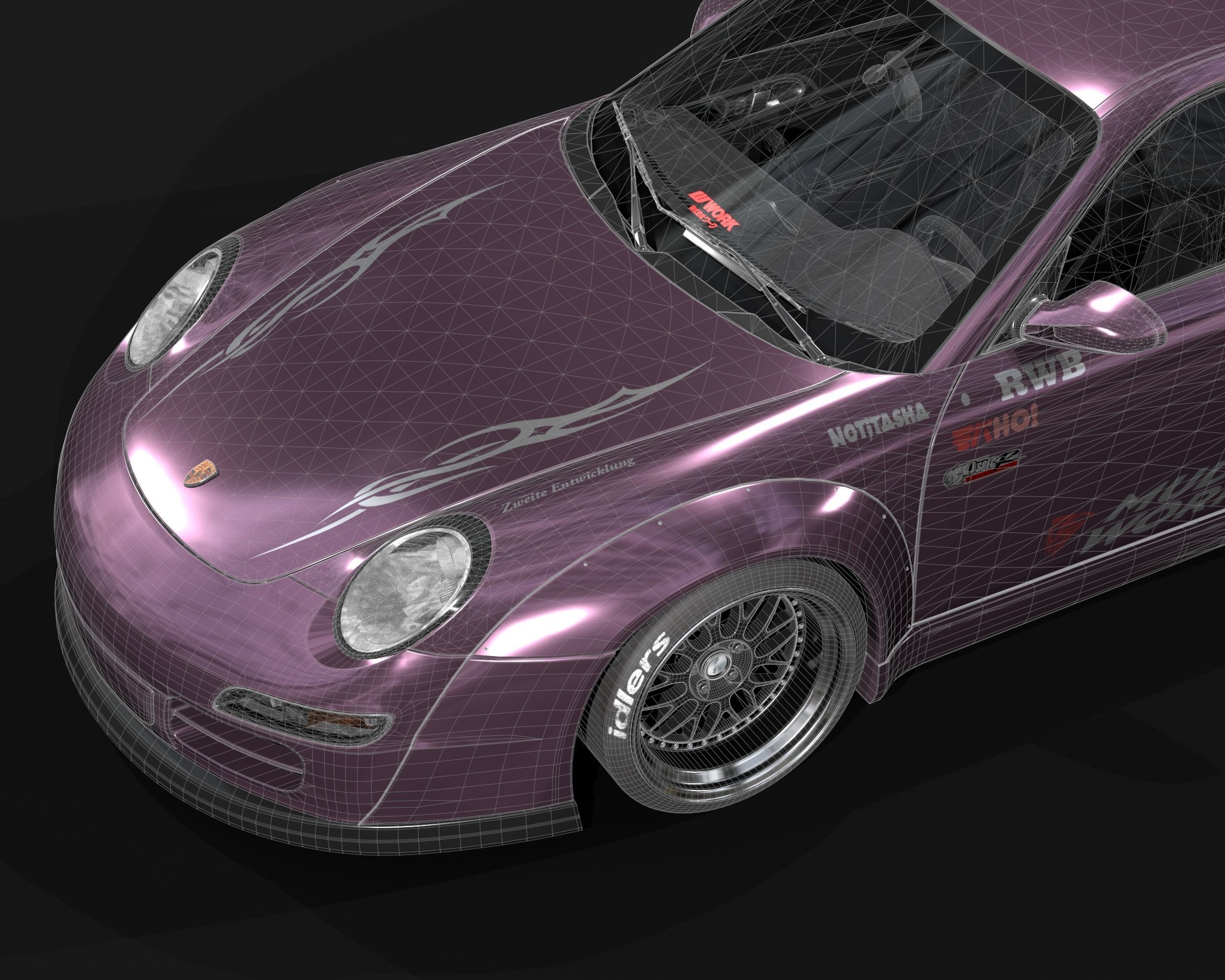 3D model RWB Widebody Kit for Porsche 911 997 VR / AR / low-poly | CGTrader
