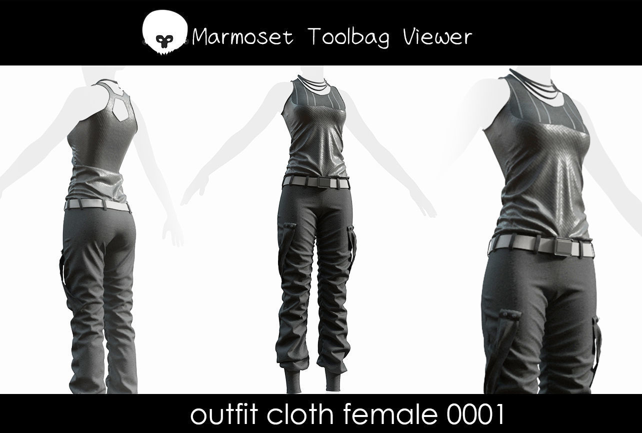 outfit cloth female 0001 3D model | CGTrader