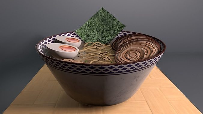 Ramen japanese in bowl 3D model | CGTrader