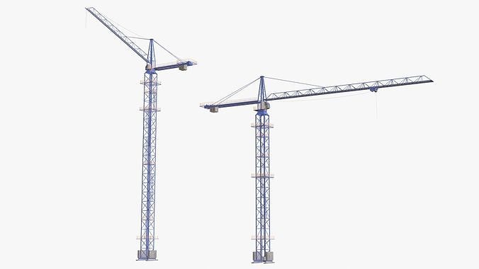 3D model Tower Crane Modular - Blue VR / AR / low-poly | CGTrader