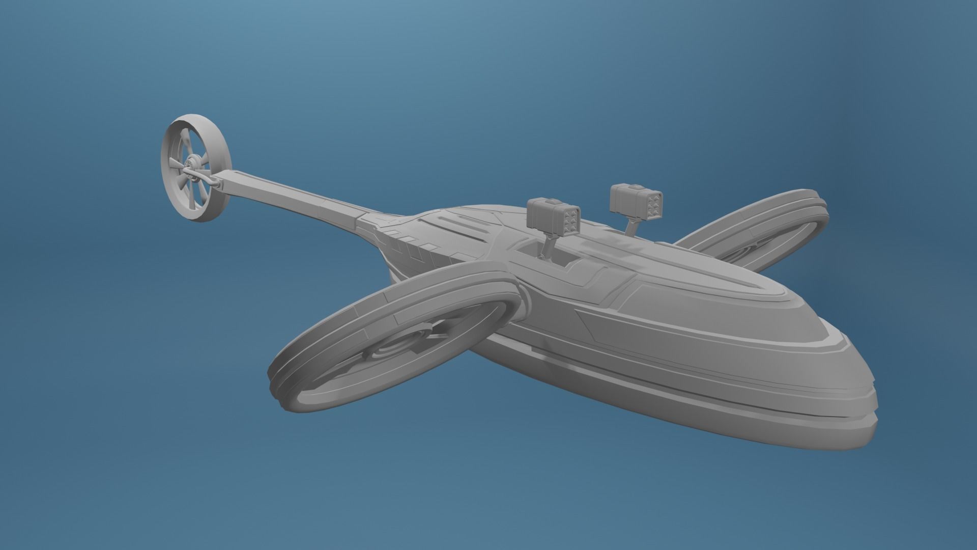 3D model Sci-Fi Helicopter medium-poly 3D model VR / AR / low-poly ...