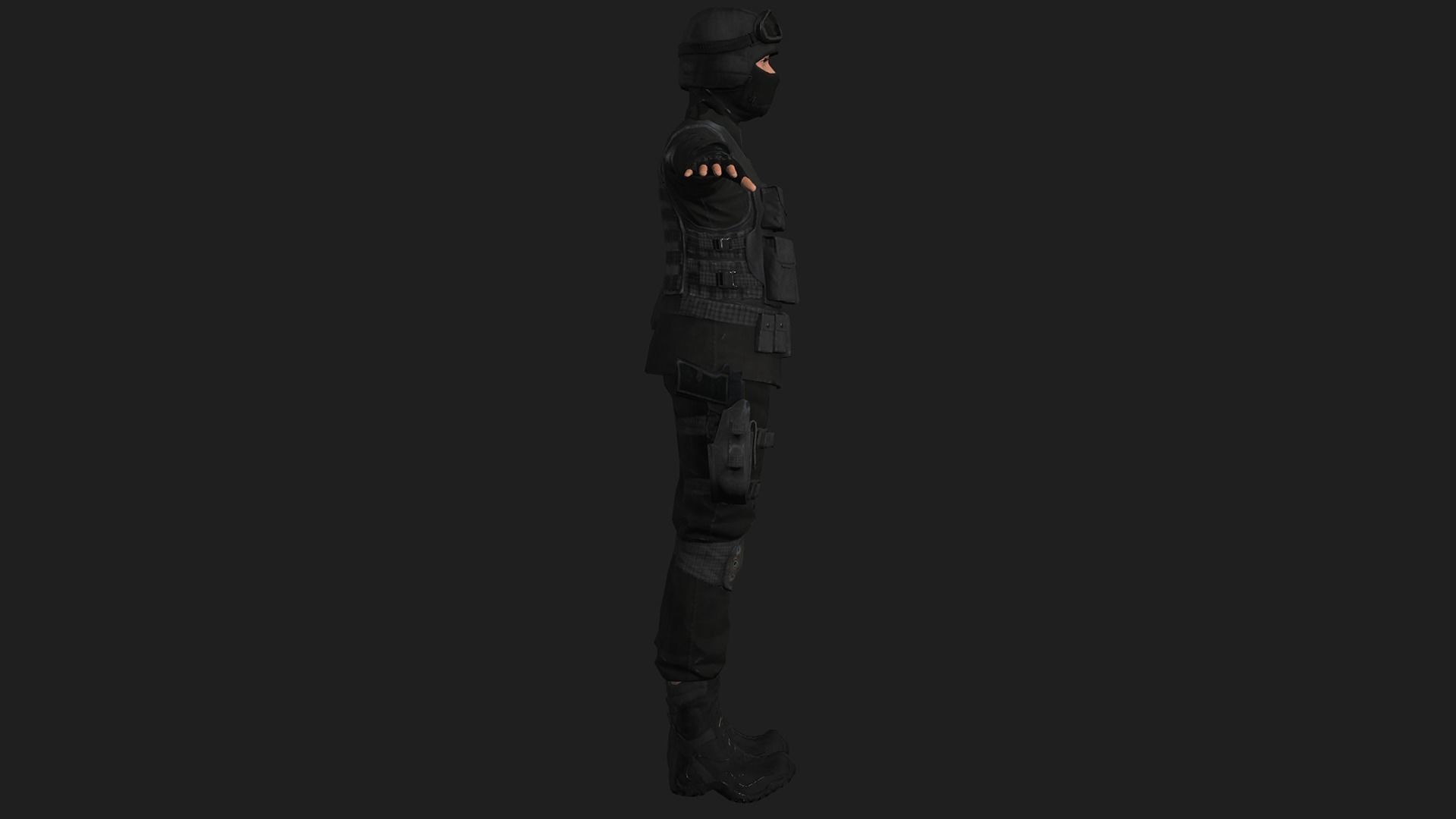 Female SWAT Officer 3D model rigged | CGTrader