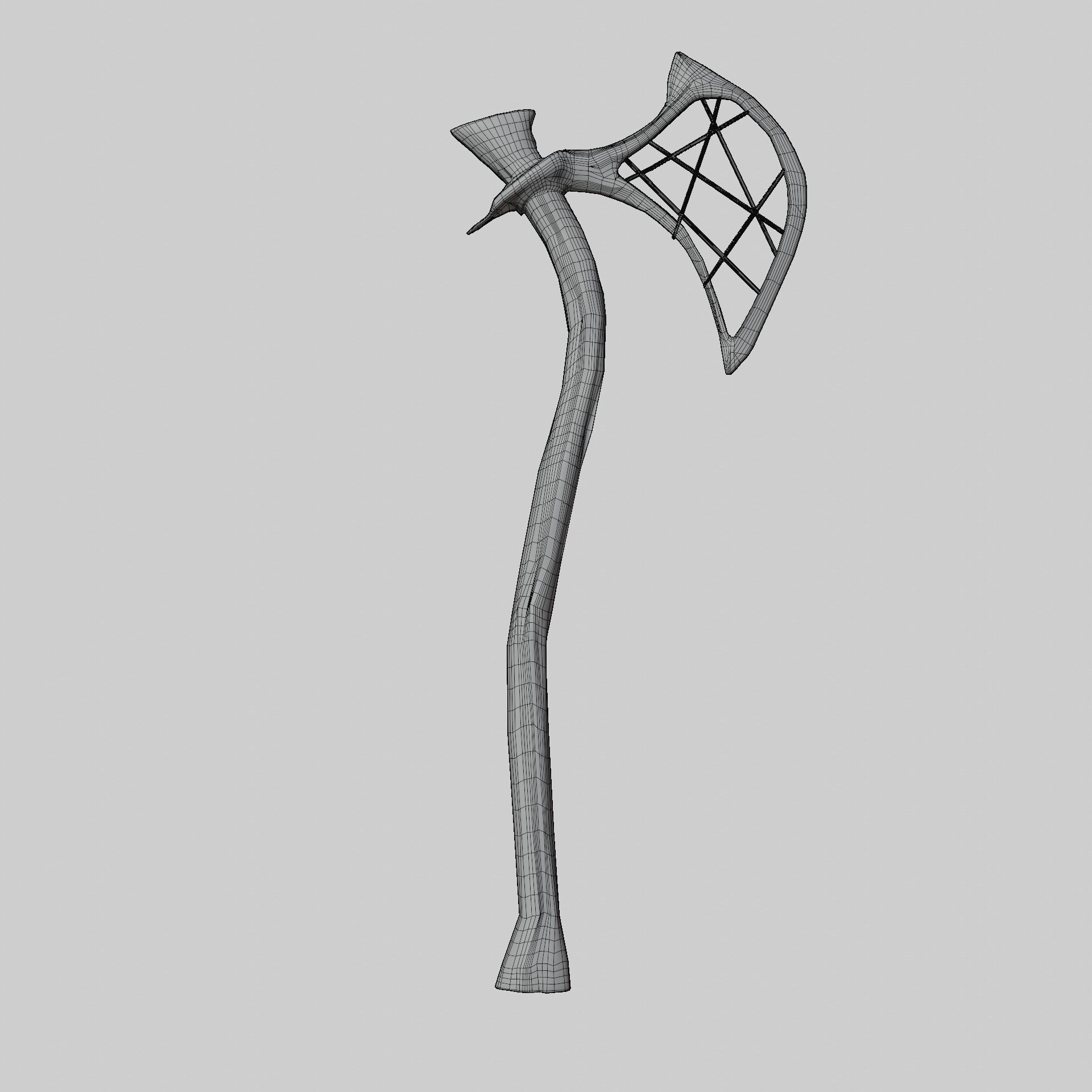 3D model Stylized battle axe with plastic inserts VR / AR / low-poly ...