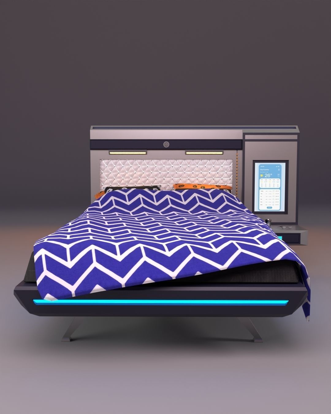3D model Futuristic Bed VR / AR / low-poly | CGTrader