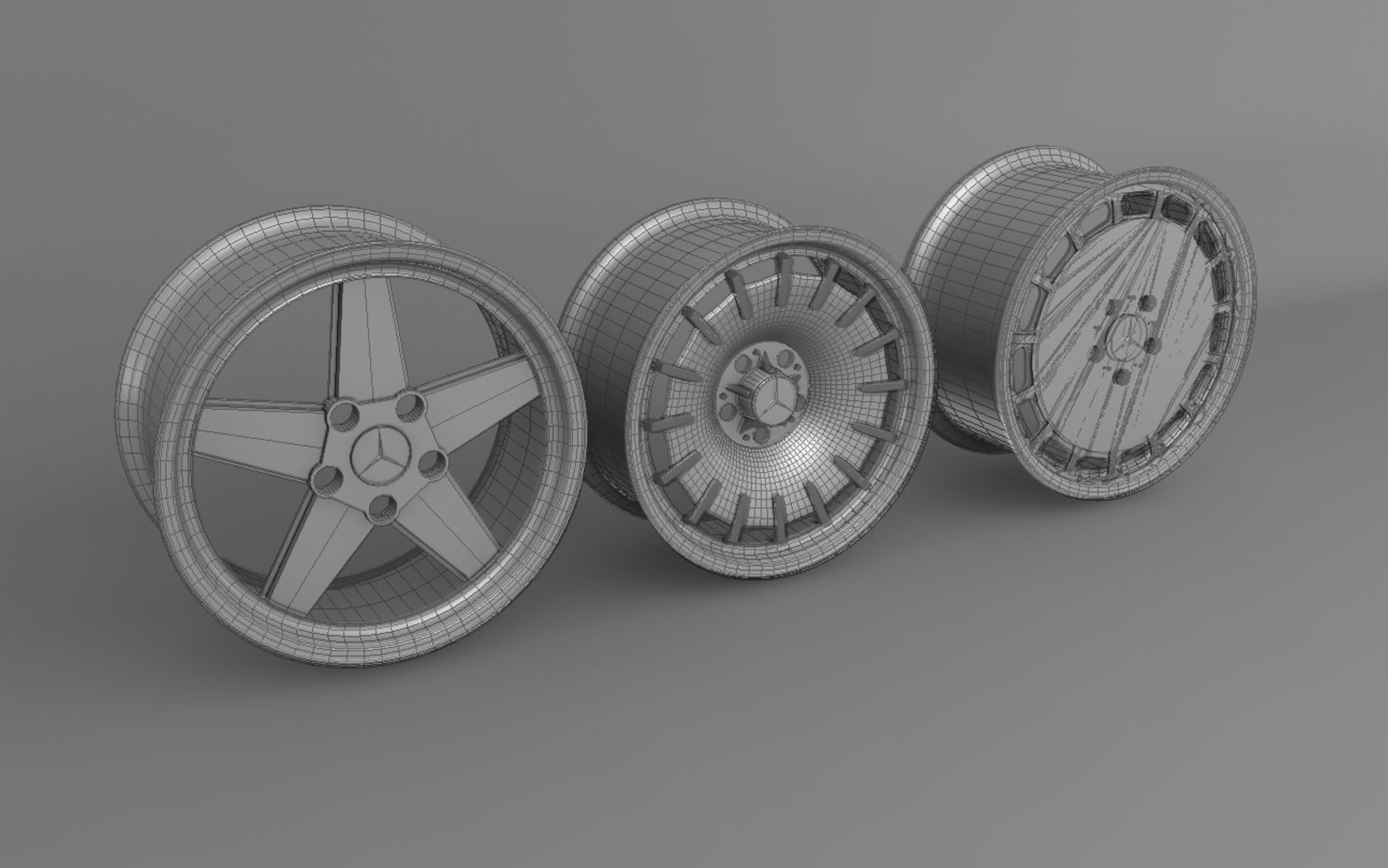 Mercedes Benz Classic Wheels Collection 3D model | CGTrader