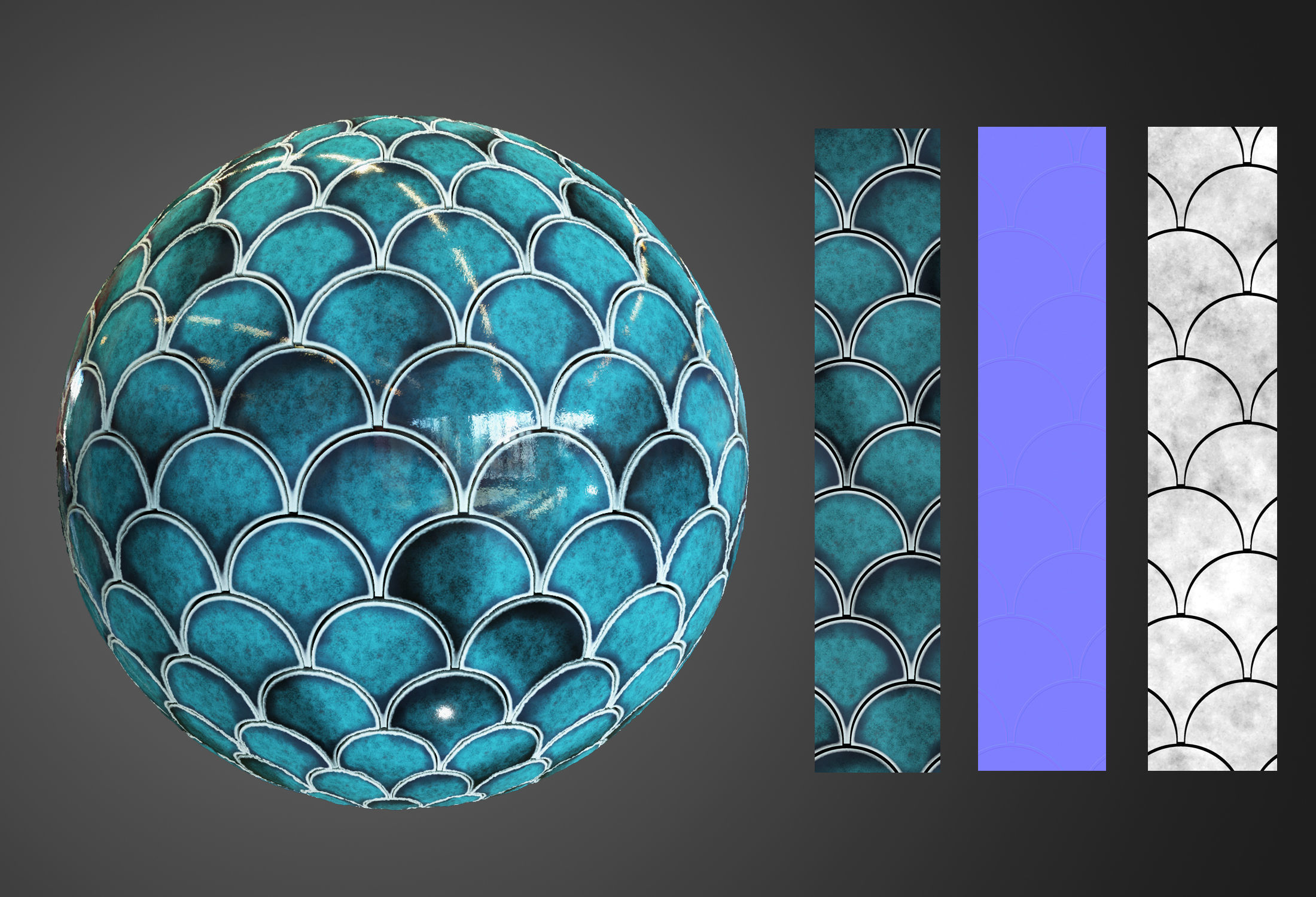 Blue green tile Texture | CGTrader