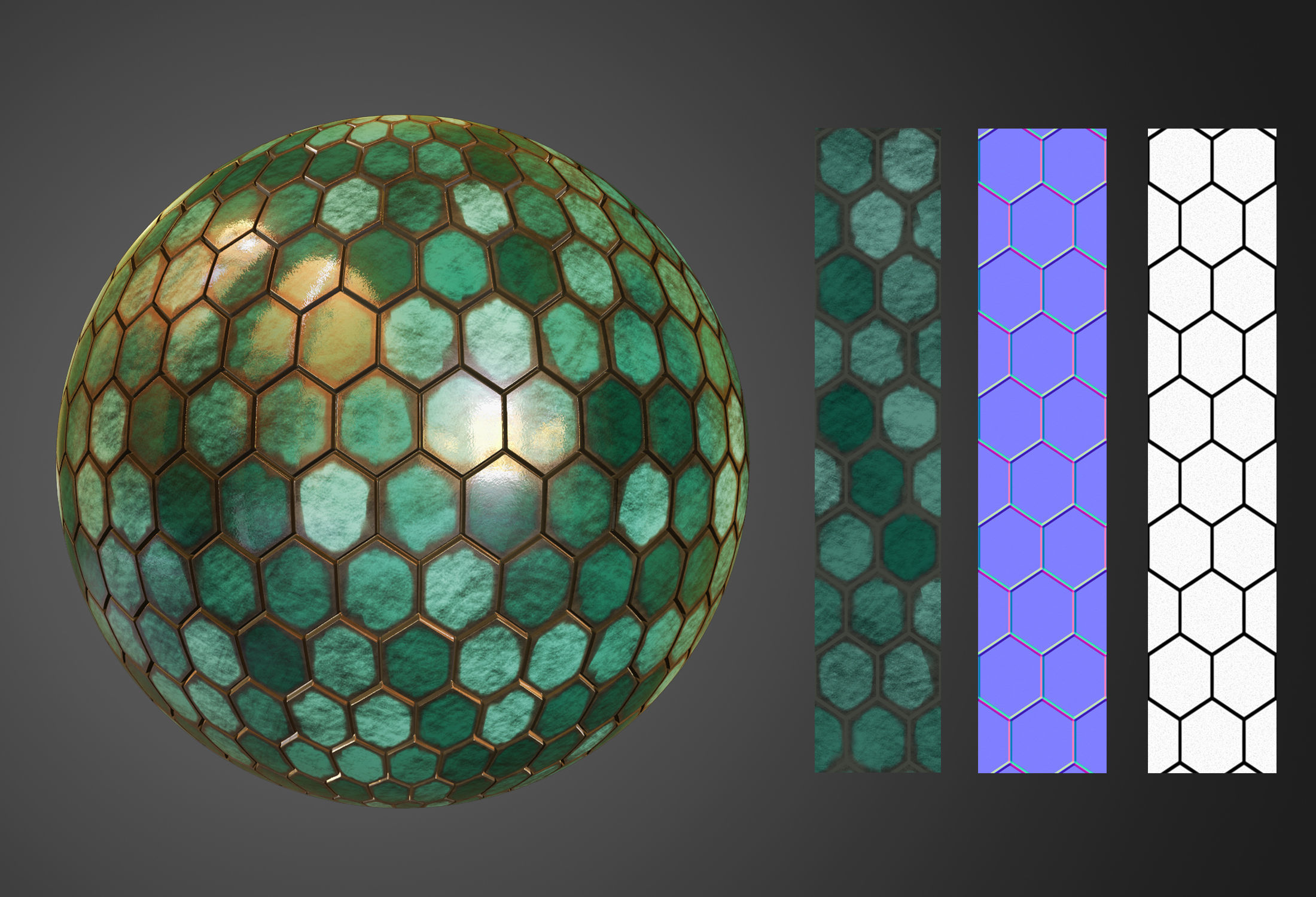 Blue green tile Texture | CGTrader
