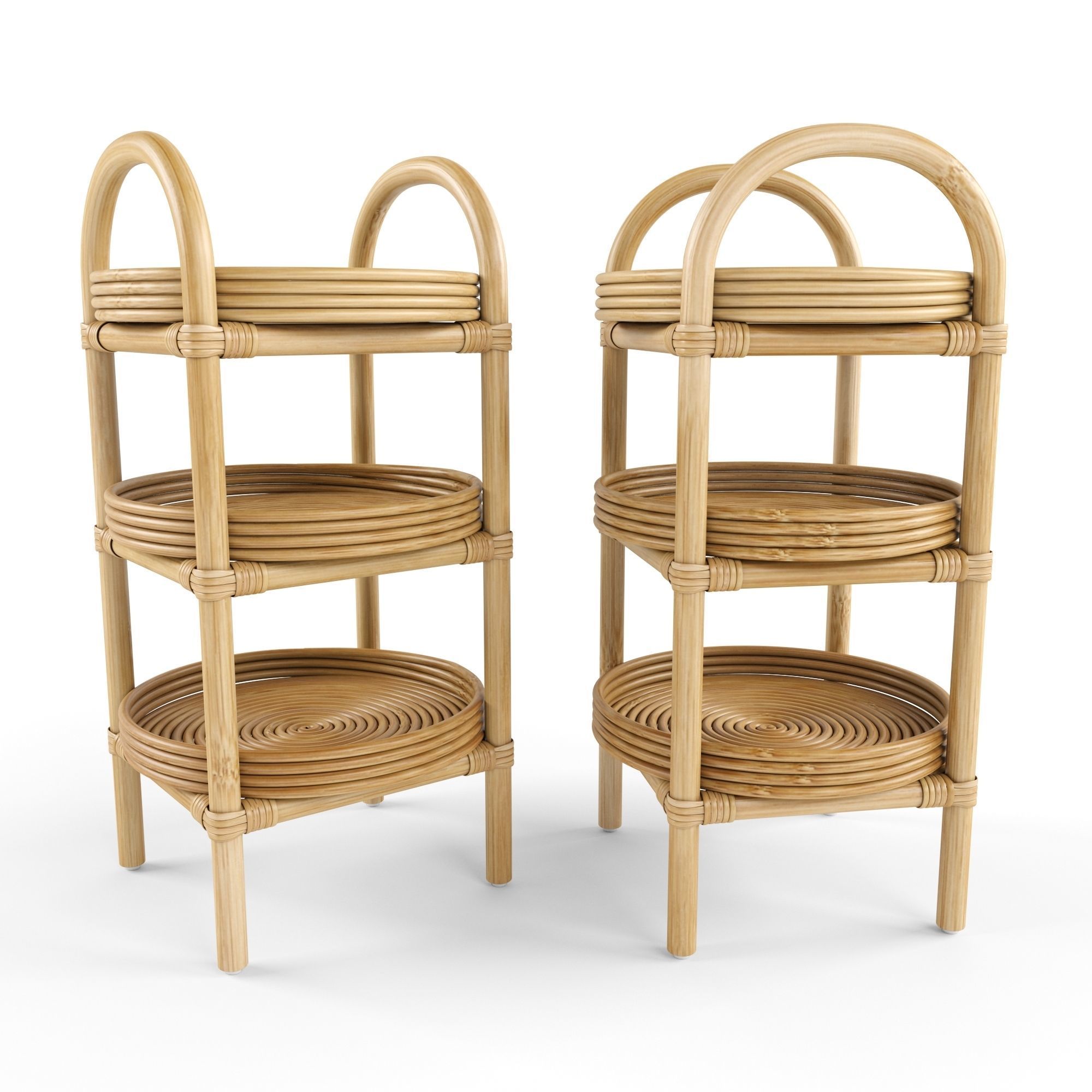 Freestanding Storage Caddy Natural Rattan Nala 3D model | CGTrader