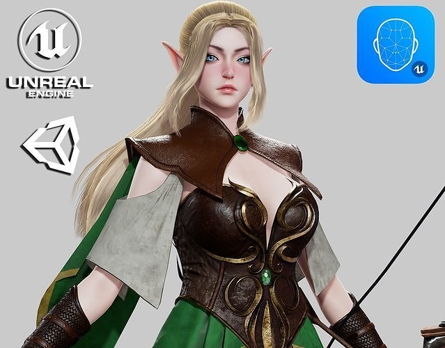 3D model Elven Archer - Game Ready VR / AR / low-poly rigged | CGTrader