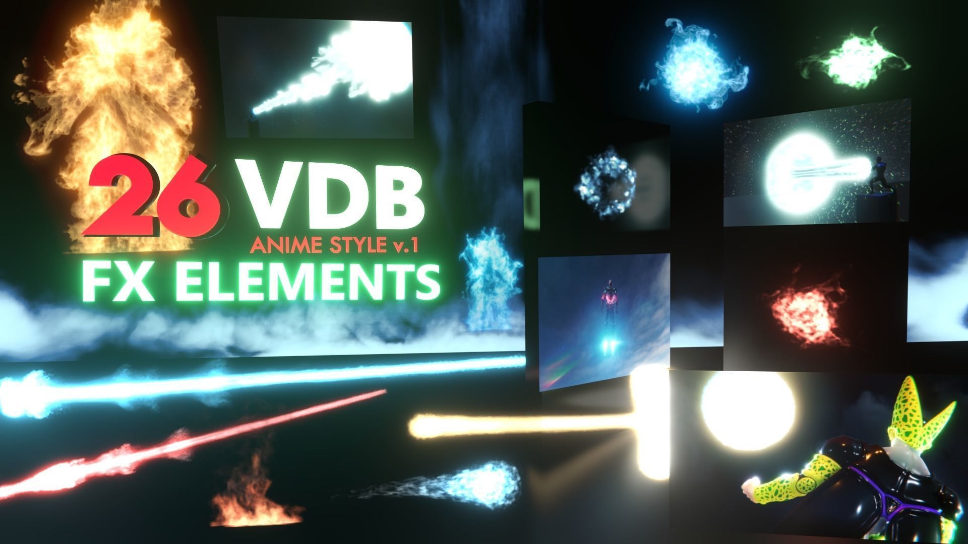 26 VDB FX ELEMENT ANIME STYLE v1 3D model animated | CGTrader