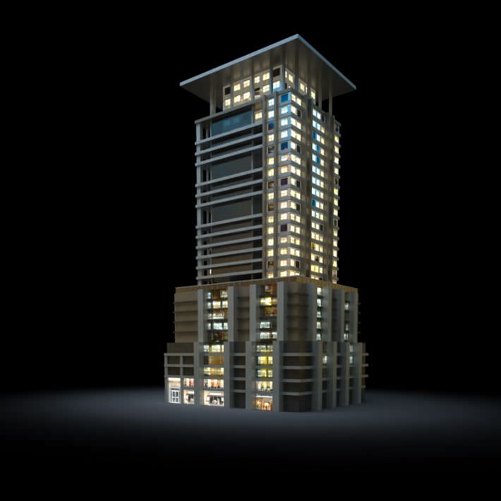 Skyscraper With A Platform On Top 3D model | CGTrader