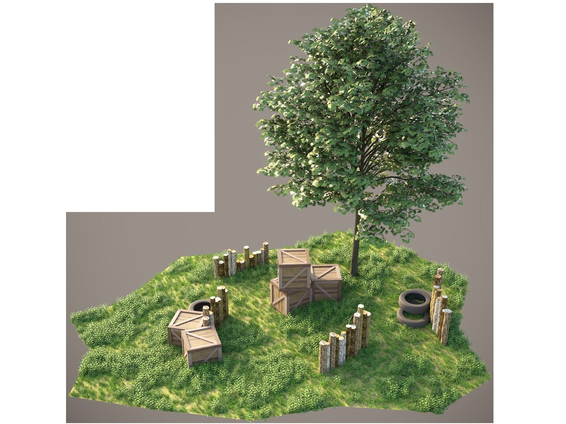 Playground school outdoor activity area 3D model | CGTrader