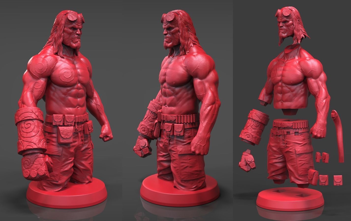 Hellboy 3D Print statue 3D model 3D printable | CGTrader
