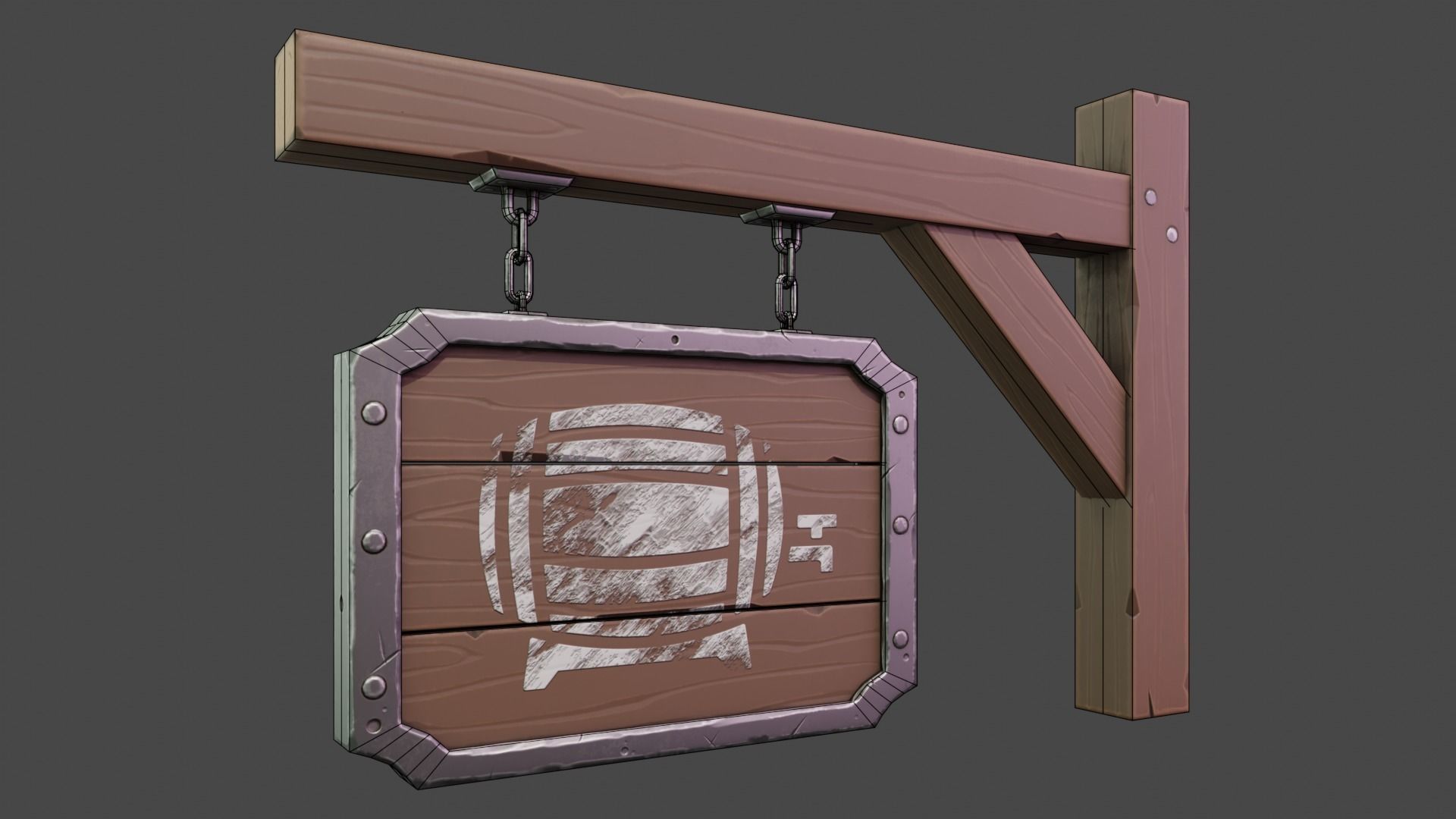 3D model Stylized Medieval Signboard VR / AR / low-poly | CGTrader