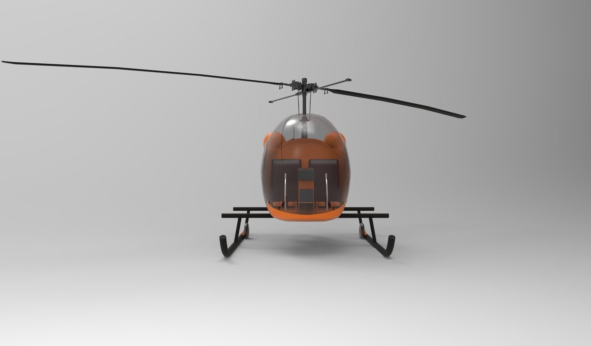 bell 47 orange 3D model | CGTrader