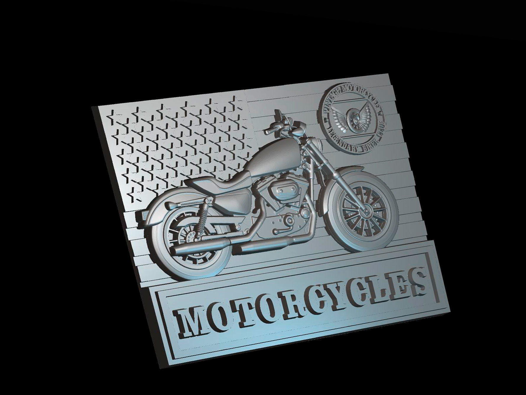 Motorcycle 3d model for cnc machines and 3d printers 3D model | CGTrader