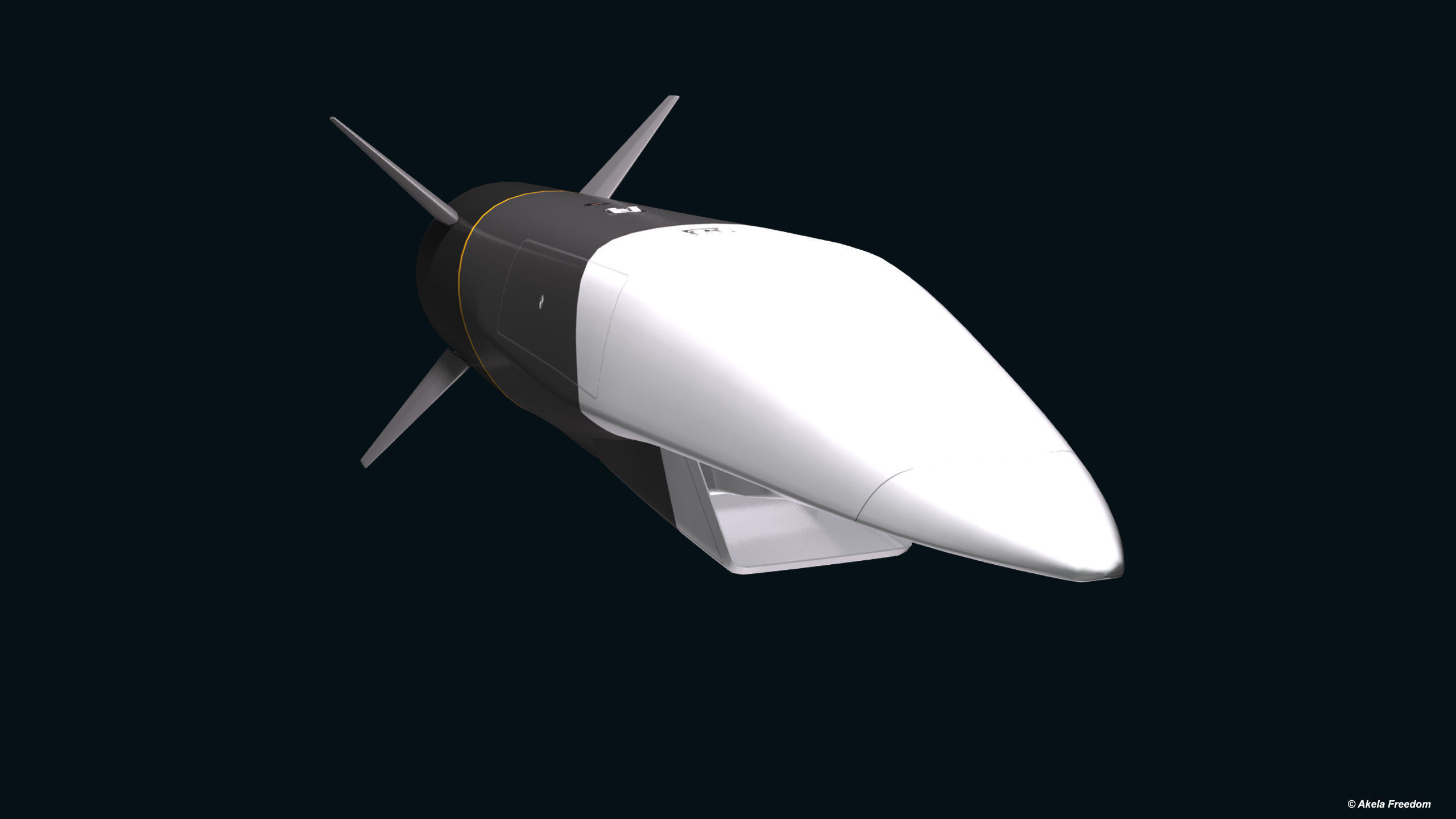 HyFly-2 Hypersonic Cruise Missile Concept 3D model animated | CGTrader