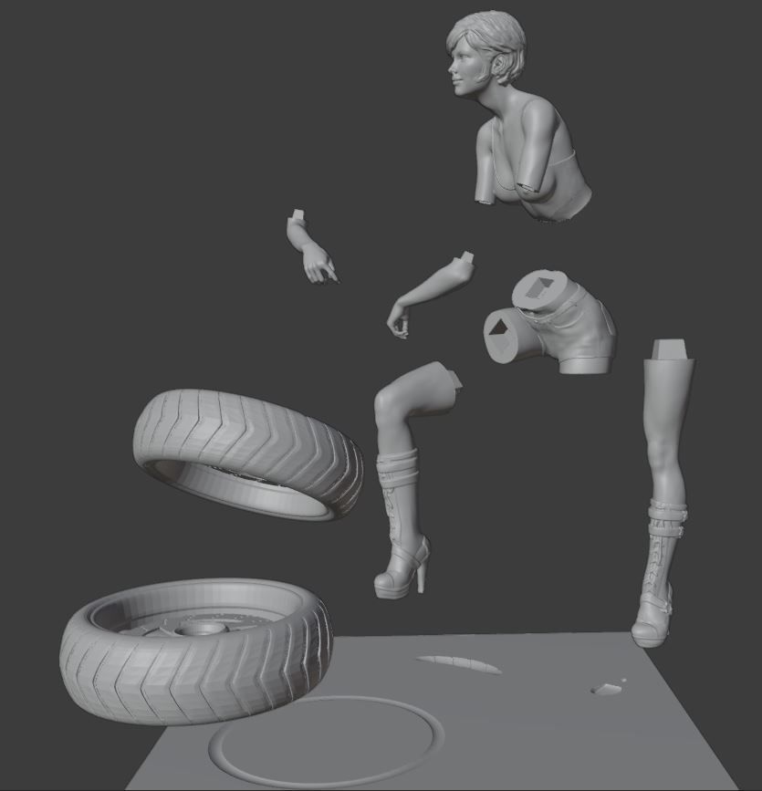 Racing Girl 3D model 3D printable | CGTrader
