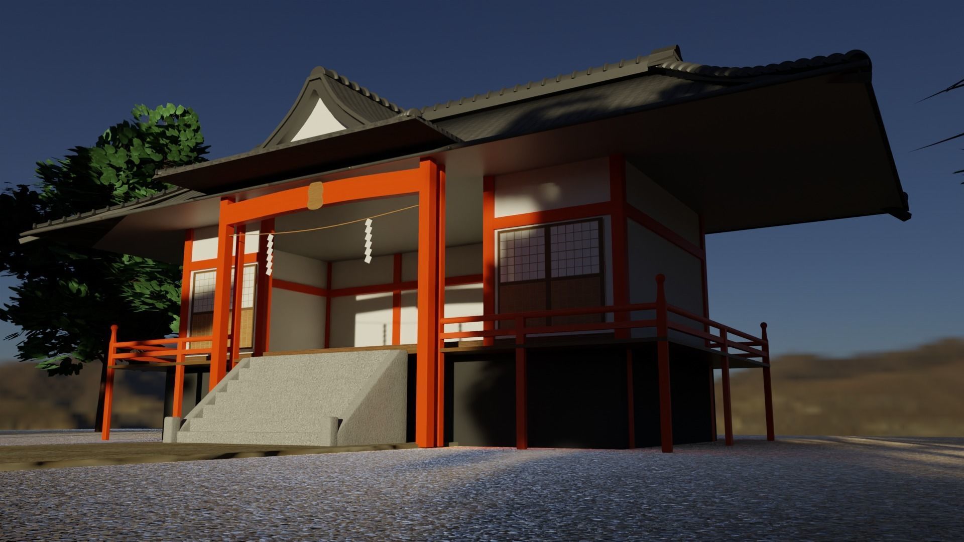 Japanese Shrine free 3D model | CGTrader