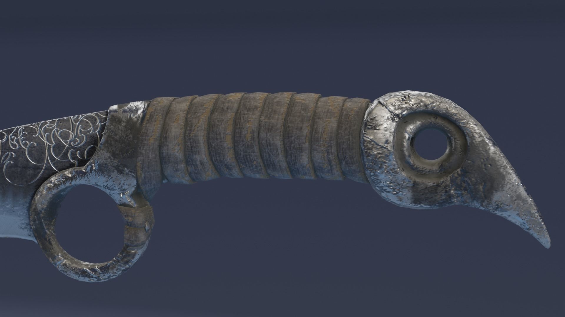 3D model The raven dagger PBR Low-poly Game ready VR / AR / low-poly ...