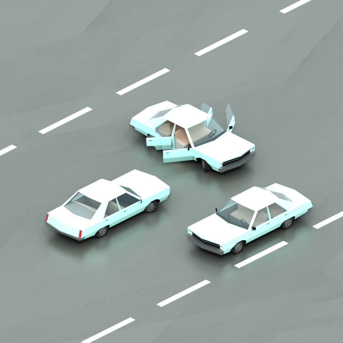 Stylized cartoon vehicle with interior free VR / AR / low-poly 3D model ...