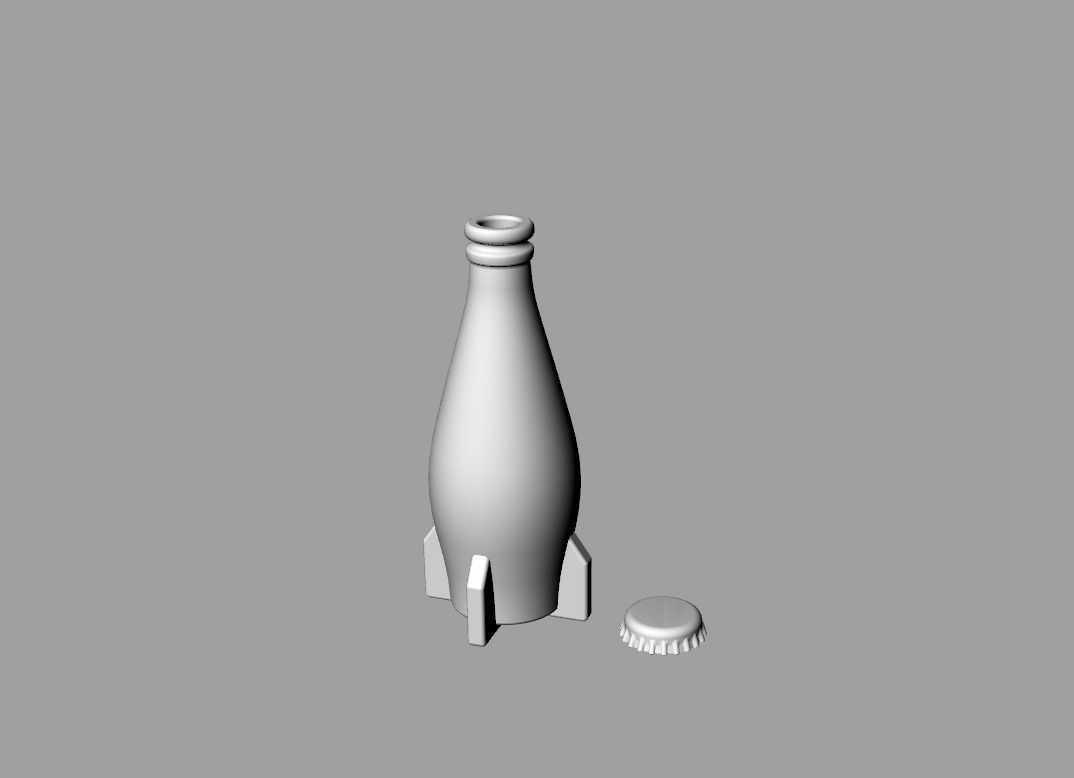 Fallout Nuka Cola Bottle and Cap Miniature Prop Replica 3D model 3D ...